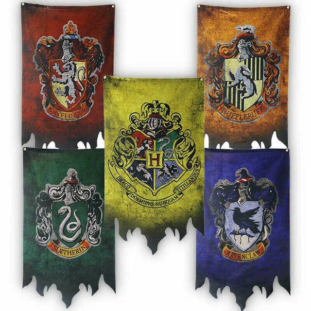 HARRY POTTER BANNER Magic Hogwarts House Flag Party Birthday Decoration ...