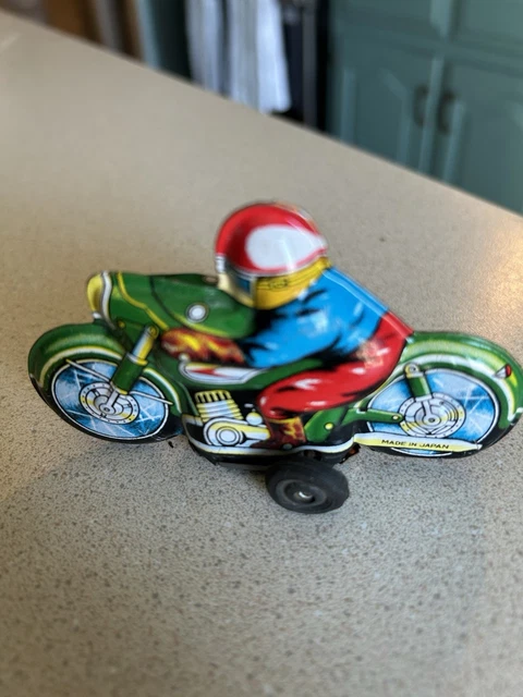 VTG MADE IN Japan Mini Tin Motorcycle Friction Toy Figure As Is $22.00 ...