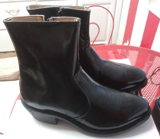 B.A. MASON MEN'S Buck Black Western Zipper Boots £123.04 - PicClick UK