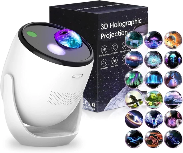 3D GALAXY PROJECTOR RGB Bluetooth Night Light 90+ Scenes Holographic £ ...
