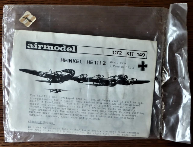 AIRMODEL HEINKEL HE 111 Z Vacuform Model Conversion Kit, 1/72Nd Scale ...