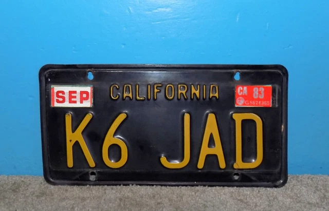 1960'S CALIFORNIA AMATEUR Radio Call Sign License Plate "K6JAD" $24.97 ...