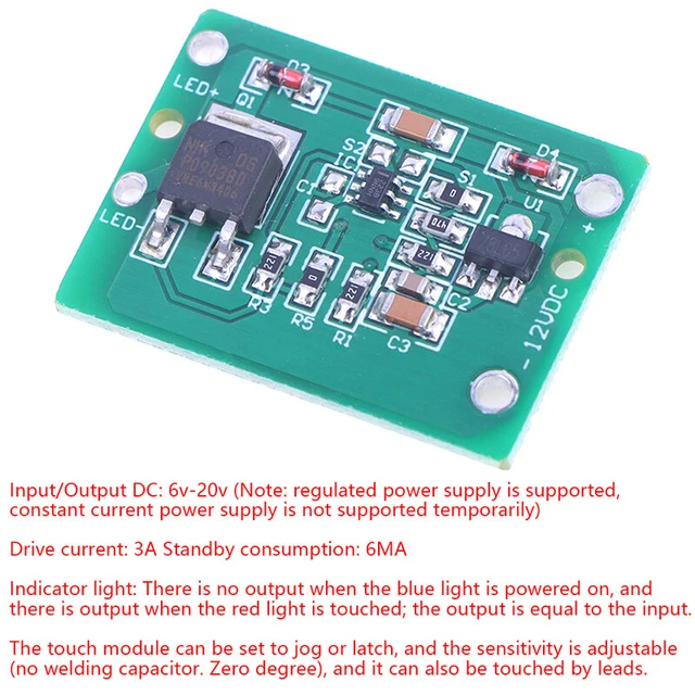 12v Capacitive Touch Switch Sensor Module Push Button Touching Key Module 446 Picclick Au 