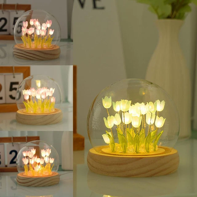 TULIP NIGHT LIGHT Artificial Flower Bedside Sleep Lights Table Lamp ...