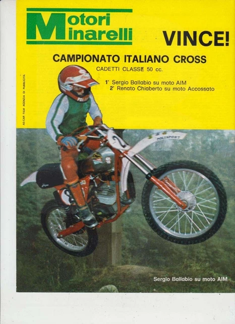ADVERTISING PUBBLICITÀ MOTORI MINARELLI MOTO AIM 50 1978-MOTOITALIANE ...
