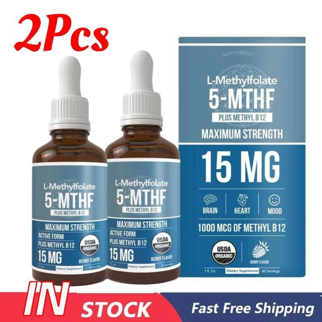 L-METHYL FOLATE 5-MTHF Drops 1000 Mcg - Liquid Vitamins Folate ...