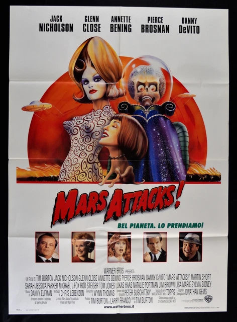 MANIFESTO MARS ATTACKS Tim Burton brosnan Jack Nicholson A115 EUR 24,99 ...