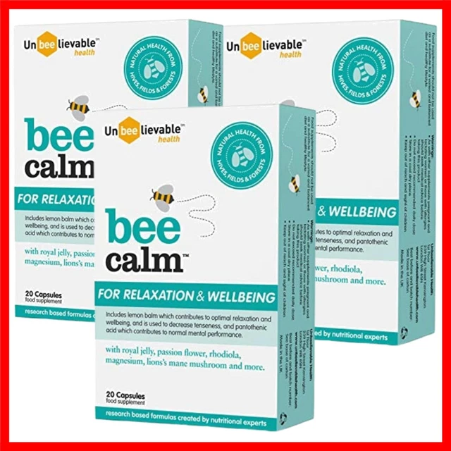 PLANT-BASED BEE CALM Wellbeing Support - Stress Relief in Convenient ...