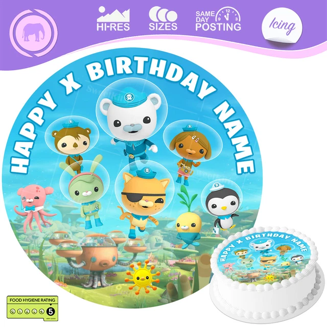OCTONAUTS CIRCLE ROUND Cake Topper Decoration Personalised Edible Icing ...