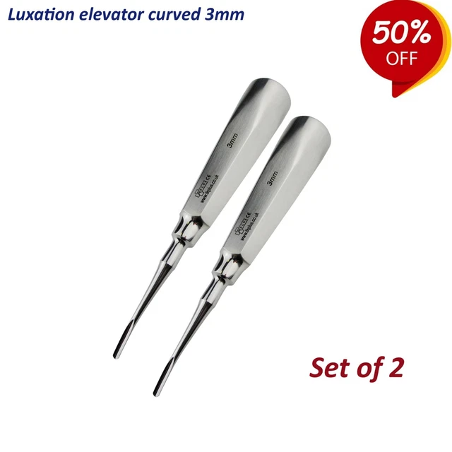 LUXATION ELEVADORES RAÍCES Curvo 3mm Root Elevator Luxating instruments Set of 2 EUR 19,19 ...