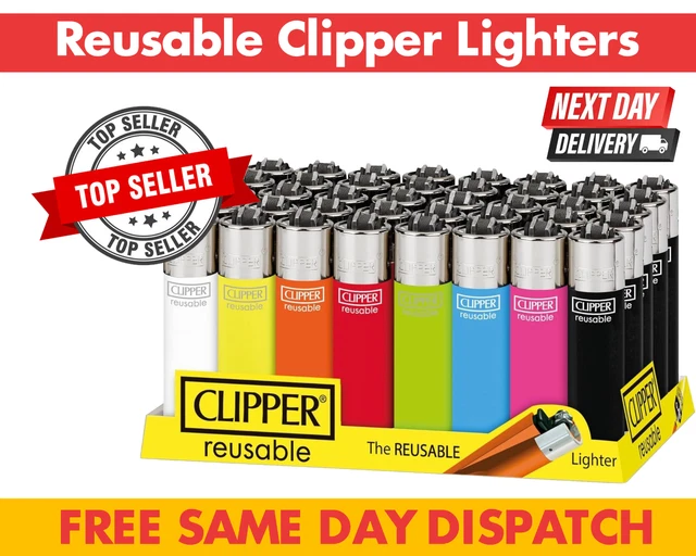 CLIPPER REFILLABLE LIGHTERS Colourful Multipack Reusable Lighters, Pack ...