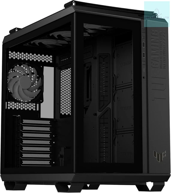 ASUS TUF GAMING GT502 PLUS TG ARGB BLACK Gaming PC Case, Mid ATX, Dual ...