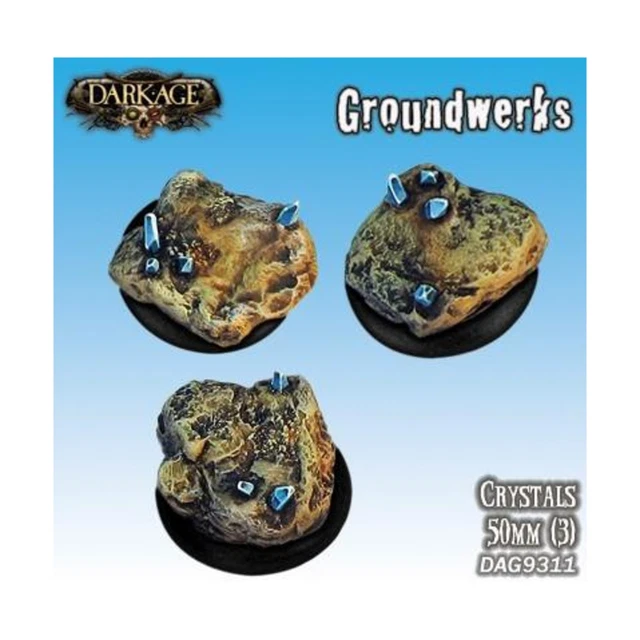 DARK AGE GAMES Mini Base 30mm Groundwerks Base Inserts - Crystals Pack ...