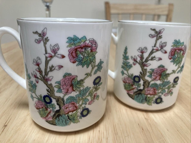 JASON WORKS NANRICH Pottery; 2 Indian Tress Design Floral Fine Bone ...