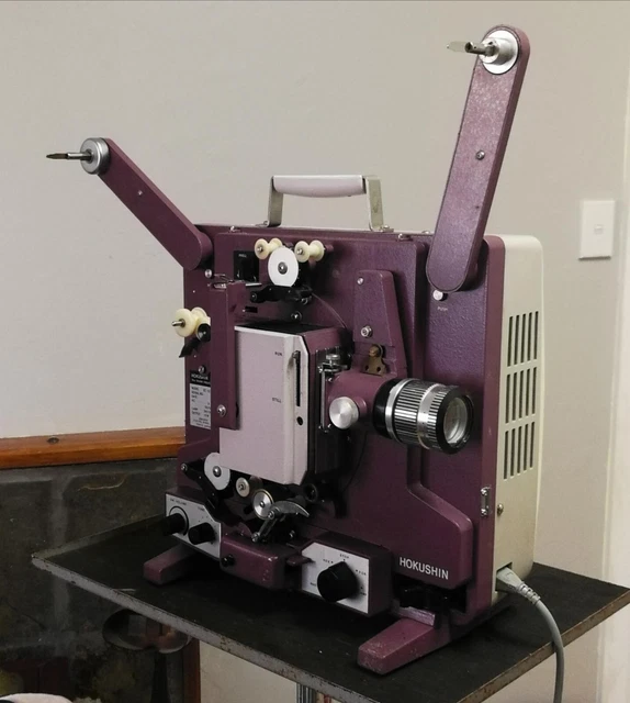 EXCELLENT HOKUSHIN 16MM FILM PROJECTOR Optical/Mag with spools & bonus ...