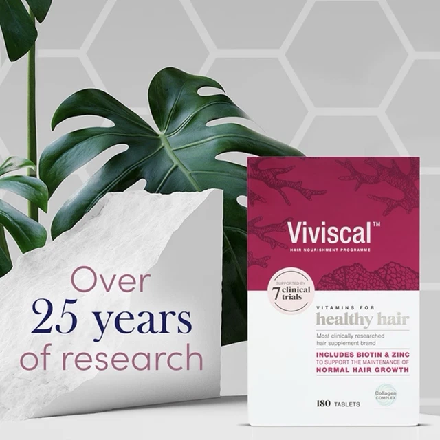 VIVISCAL HAIR GROWTH Vitamins Biotin, Zinc, Collagen Supplement 180 ...