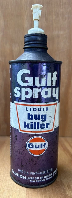 RARE VINTAGE ORIGINAL Gulf Station Bug Killer Spray Can Empty Gas ...