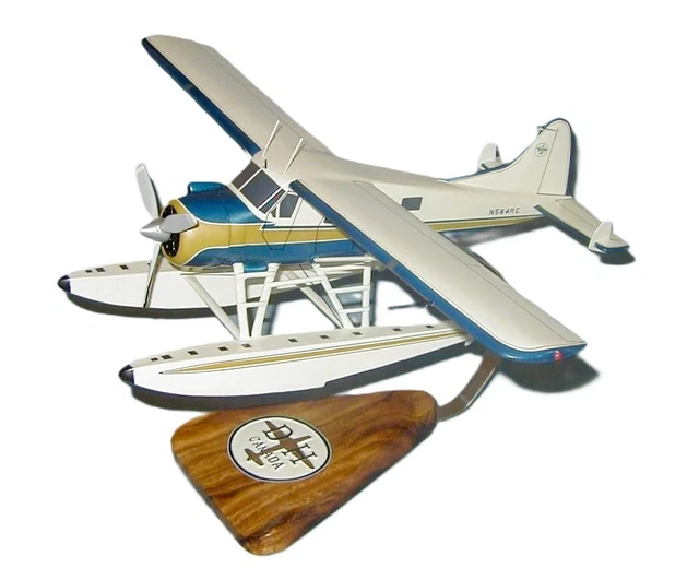 DE HAVILLAND DHC-2 Beaver Sea Float Plane Desk Display 1/32 Model SC ...