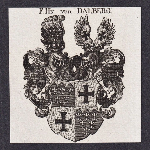 DALBERG WAPPEN COAT of arms Adel Kupferstich Heraldik 1820 $22.93 ...