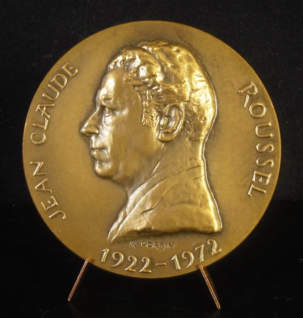 MÉDAILLE JEAN CLAUDE Roussel 1922-1972 outils seringue pharmaceutique ...