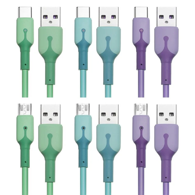 CABLE DATA CABLES Android Type-C Liquid Soft Silicone 5A Fast Charging ...