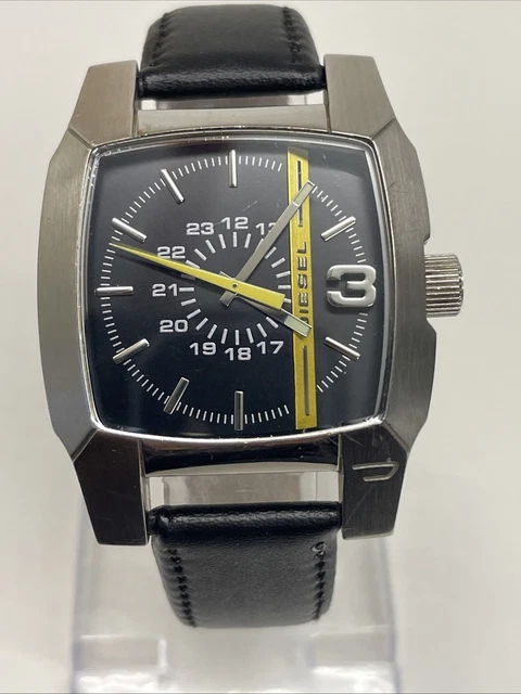 DIESEL DZ-1089 GENTS Designer Quartz Watch - Aftermarket Leather Strap ...