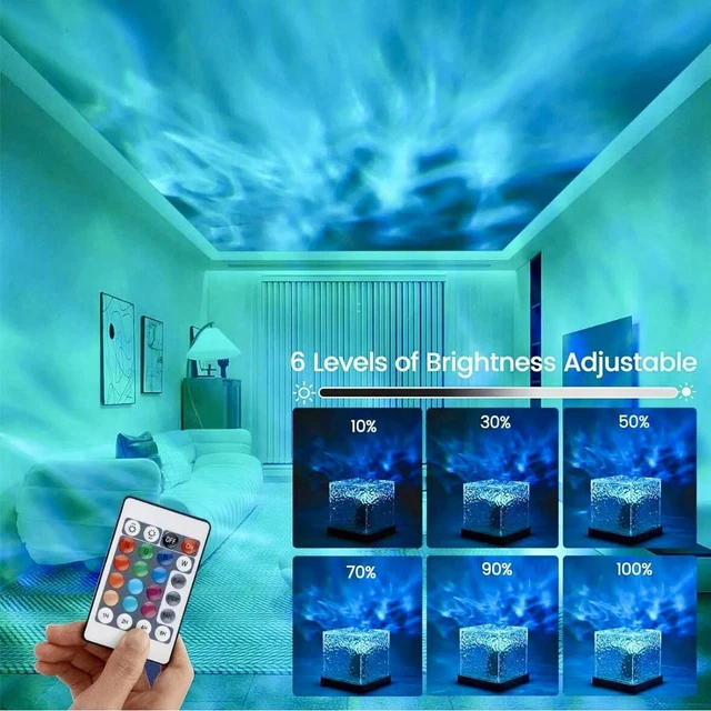 R#G#B CUBE NORTHERN Lights Aurora Projector Lamp Ocean Wave Night ...