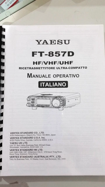 GUIDE DANS ITALIEN D'Emploi Pour YAESU FT-857D Original EUR 10,43 ...