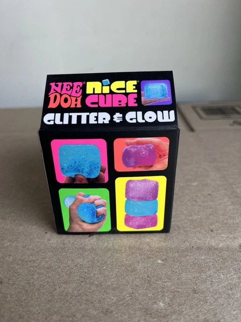 NEEDOH NICE CUBE Glitter and Glow Nee Doh Squishy Glowing Schilling Toy ...