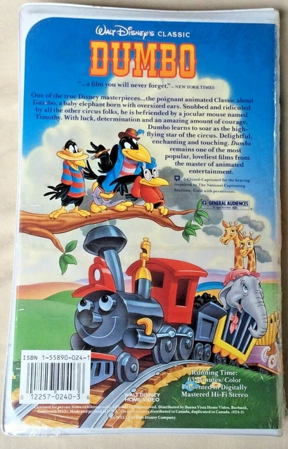 DUMBO FACTORY SEALED Black Diamond Walt Disney VHS Clamshell 1985 RARE ...