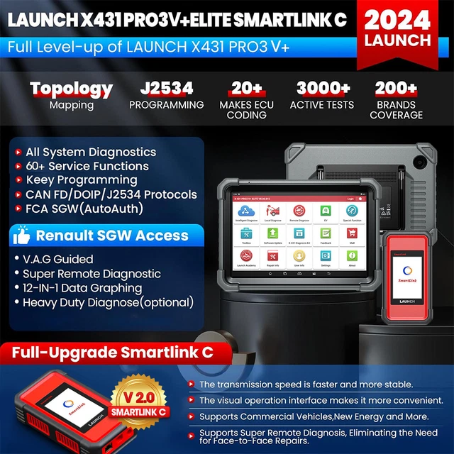 2025 LAUNCH X431 PRO3S+ ELITE OBD2 Diagnosegerät J2534 PROGRAMMIER ECU ...