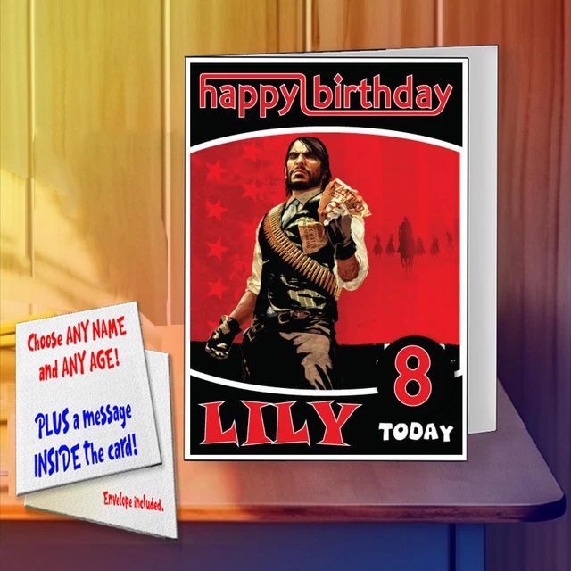 RED DEAD REDEMPTION Marston Game Birthday Card, Gaming birthday delight ...