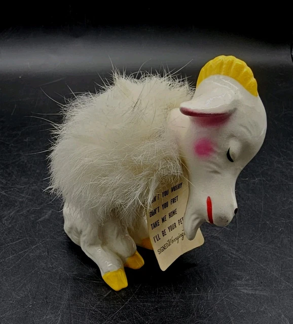RARE!! 1960S ANCO Japan "Worrying Willie" Bobblehead Billy Goat Furry ...
