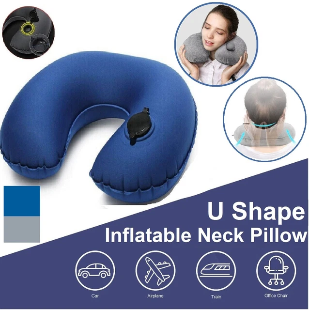 U-SHAPE INFLATABLE TRAVEL Neck Pillow Car Flight Head Rest Neck $11.79 ...