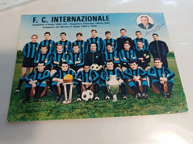 FC INTERNAZIONALE INTER Cartolina 1964/1965 Autografata EUR 149,00 ...