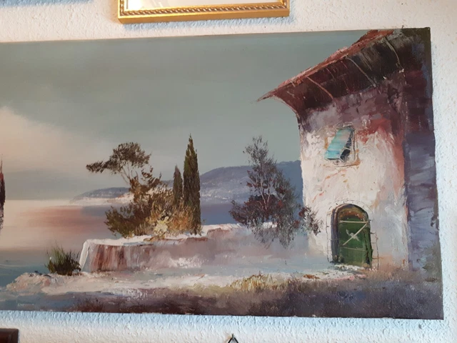 ÖLGEMÄLDE SCHIFF GARDASEE Italien, Heinz Ross, Original Signiert Mid ...