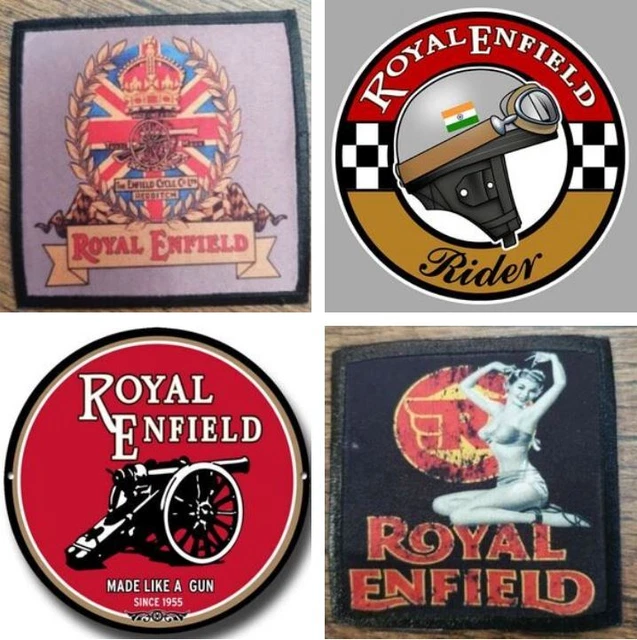 ROYAL ENFIELD CLASSIC Motorcycle Helmet Racing Pin Up Girl Sew / Iron ...