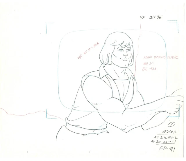 SHE-RA PRINCESS OF Power Animation Cel Drawing of HE-MAN Filmation 1985 ...