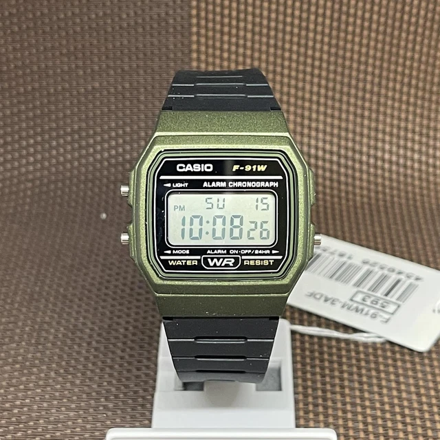 CASIO F-91WM-3A VINTAGE Series Digital Black Resin Alarm Stopwatch ...