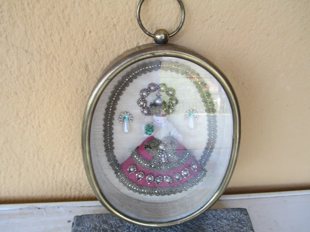 ANTICO E GRANDE Ex-Voto "Maria Bambina" In Cera +Perline 1920 EUR 99,00 ...