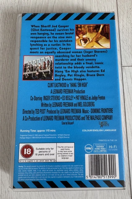 HANG 'EM HIGH VHS Video Clint Eastwood MGM/UA Big Picture PAL Warner 18 ...