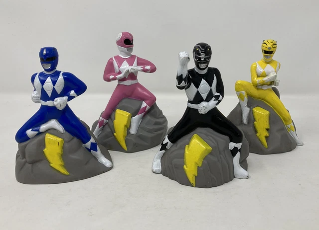 MIGHTY MORPHIN POWER Ranger Toy Bath Toppers Retro Vintage Plastic £20. ...