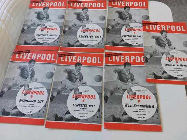 LIVERPOOL FOOTBALL PROGRAMME BUNDLE 1960S x 7 £7.58 - PicClick UK