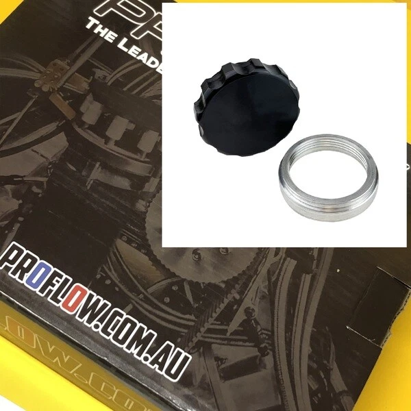 1.5& ALUMINIUM MALE screw cap + Aluminium weld on base Black PFE460 ...
