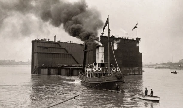 BRAZILIAN FLOATING DOCK At Barrow-In-Furness, Cumbria,1912 Old Photo $9 ...