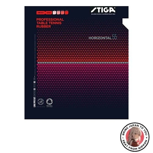 NEW STIGA TABLE Tennis Rubber High-Grain Rubber Horizontal 55 Black ...