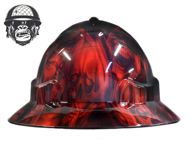 CUSTOM HYDROGRAPHIC SAFETY Hard Hat GHOST RED PRO CHOICE WIDE BRIM $89. ...