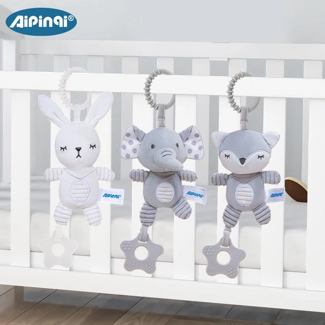KIDS NEWBORN BABY Rattles Plush Stroller Cartoon Animal Hanging Toys ...