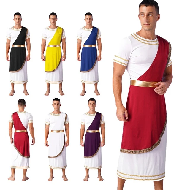 ABITO DA UOMO antico greco toga retrò abito romano Halloween costumi ...