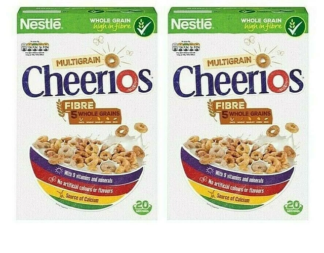 NESTLE CHEERIOS, VITAMIN D and calcium,Vegetarians Breakfast Cereal (2 ...